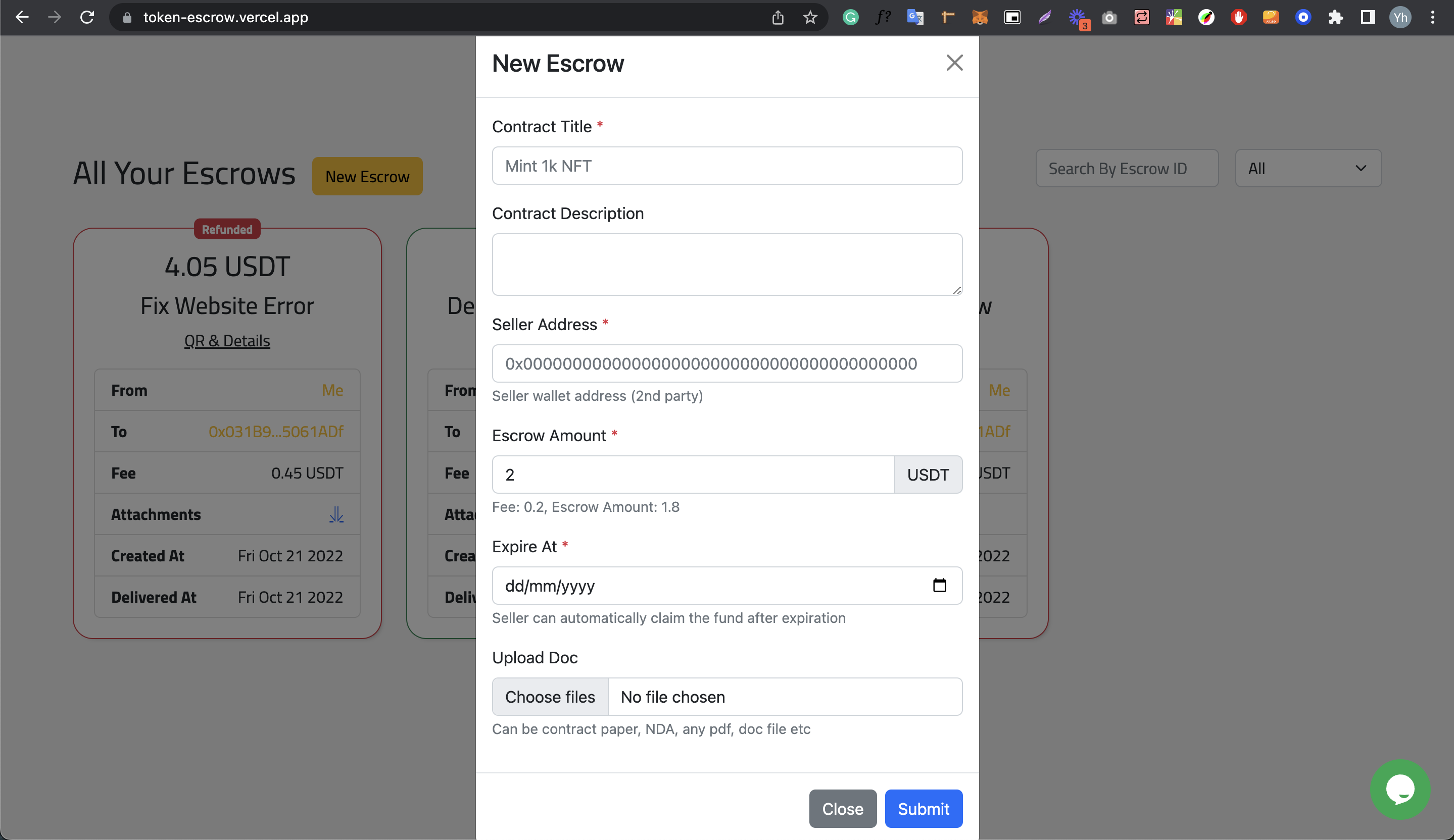 Token Escrow - Decentralised Web3 ERC20, BEP20, TRC20 Supported Escrow Platform by Thesoftaxis