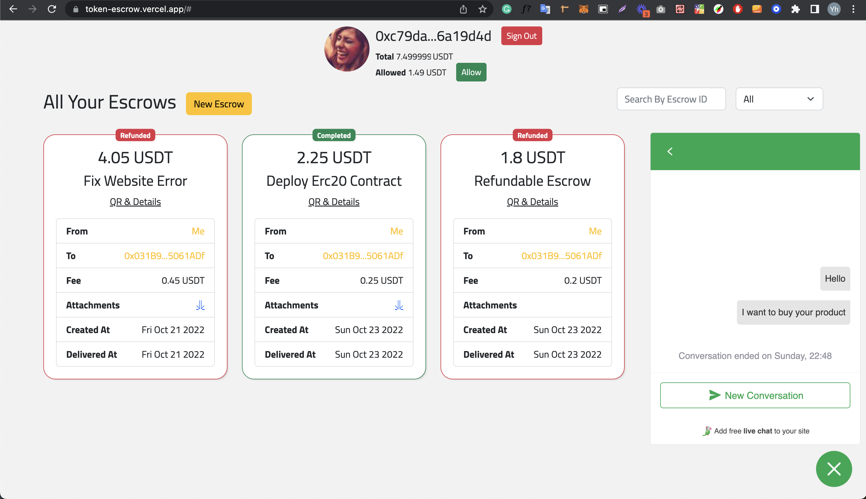 Token Escrow - Decentralised Web3 ERC20, BEP20, TRC20 Supported Escrow ...
