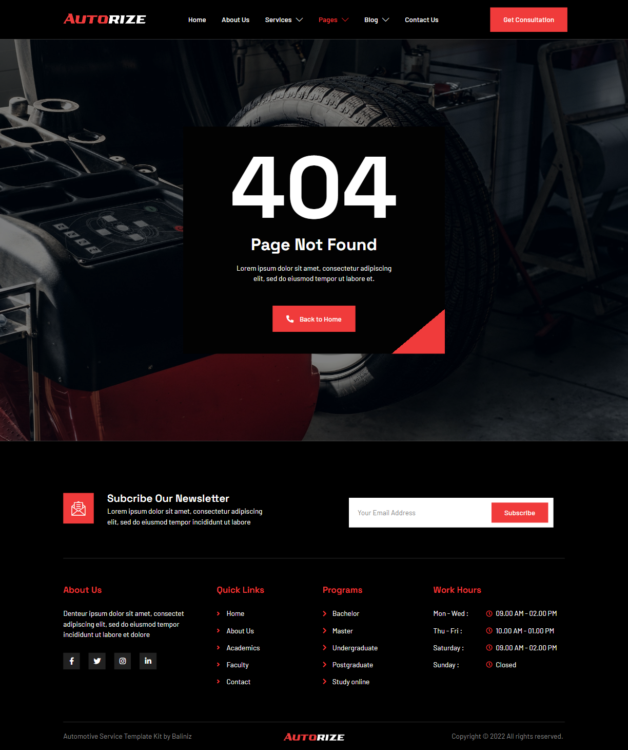 Autorize - Car Repair & Auto Services Elementor Template Kit by baliniz