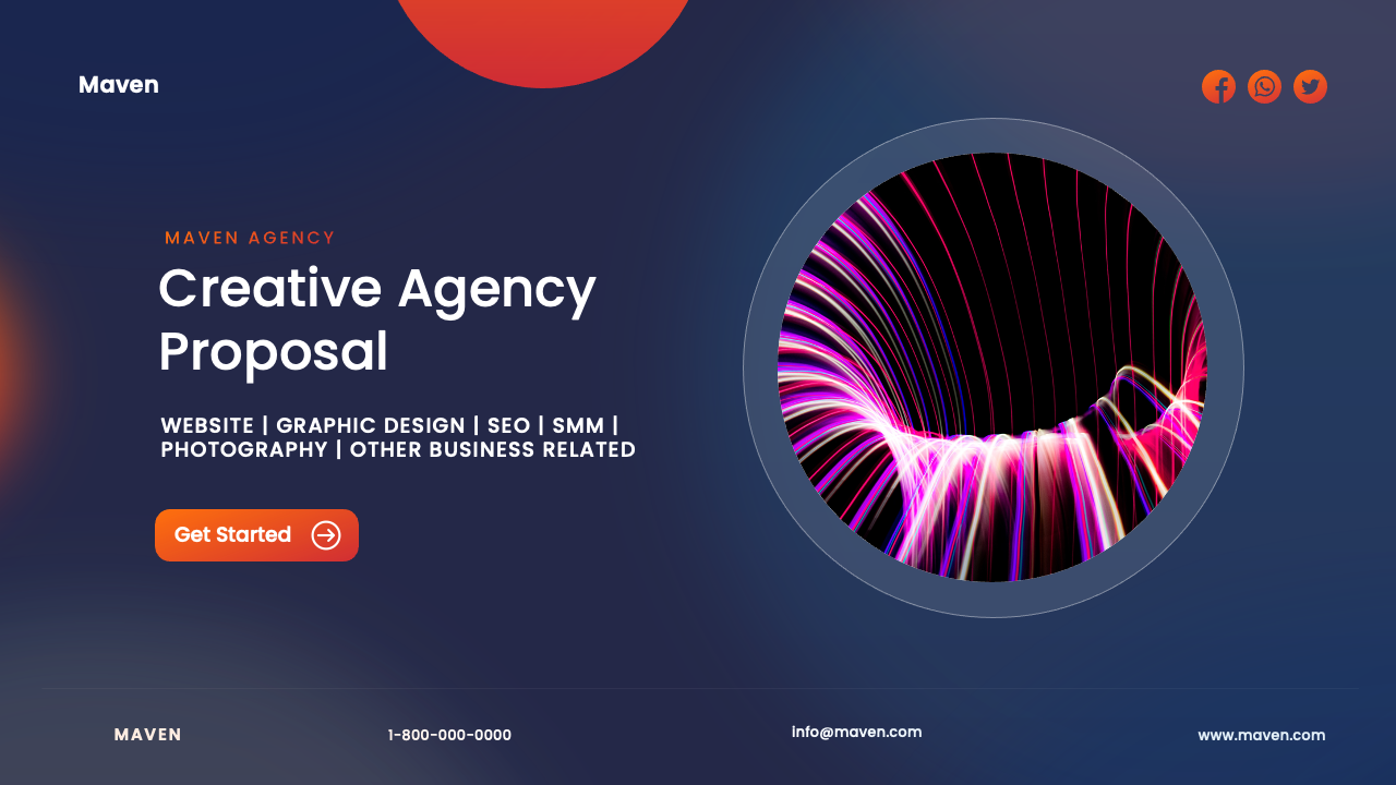 Maven - Creative Pitch Deck PowerPoint Template, Presentation Templates