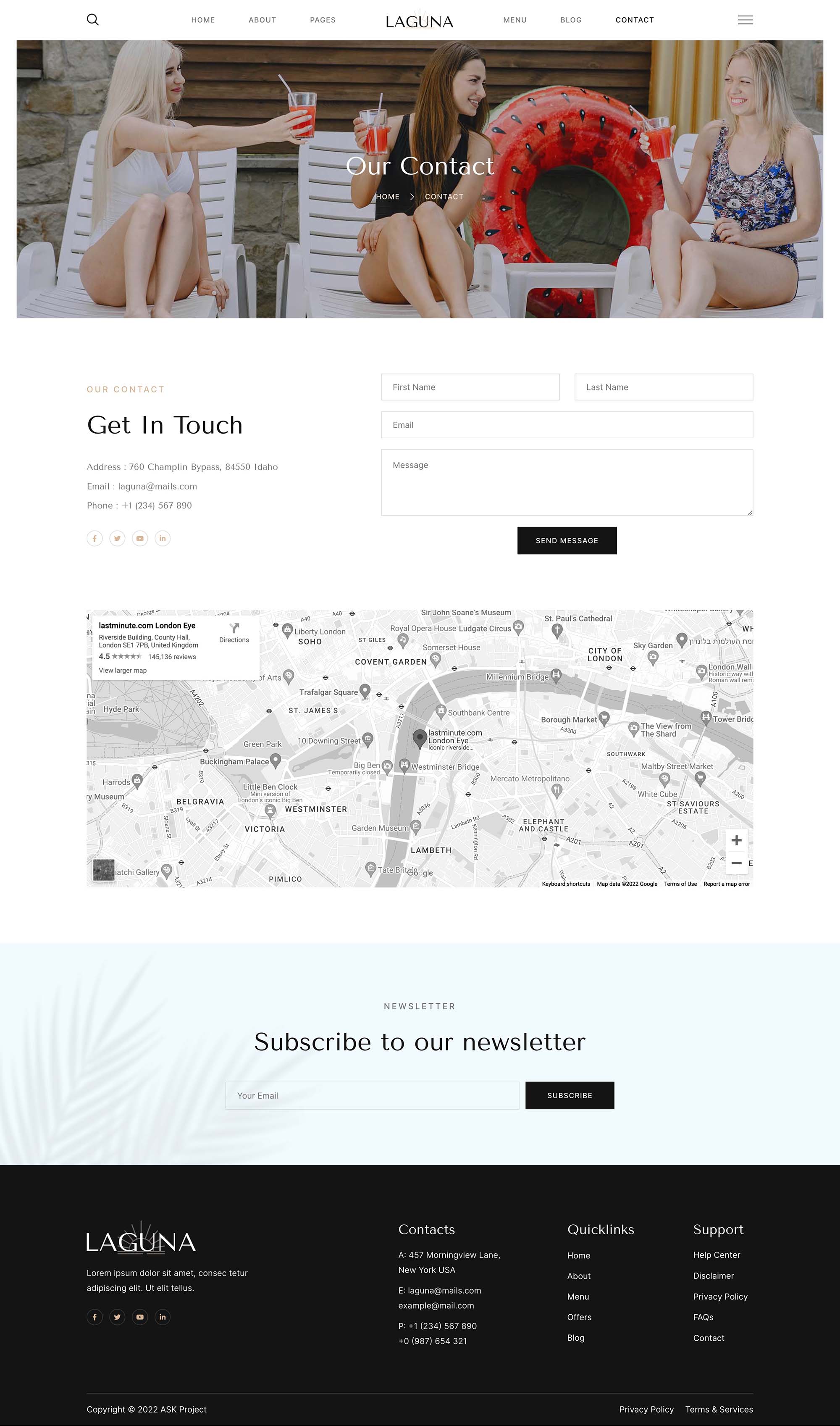 Laguna - Beach Club Lounge Bar & Resort Elementor Template Kit by ...