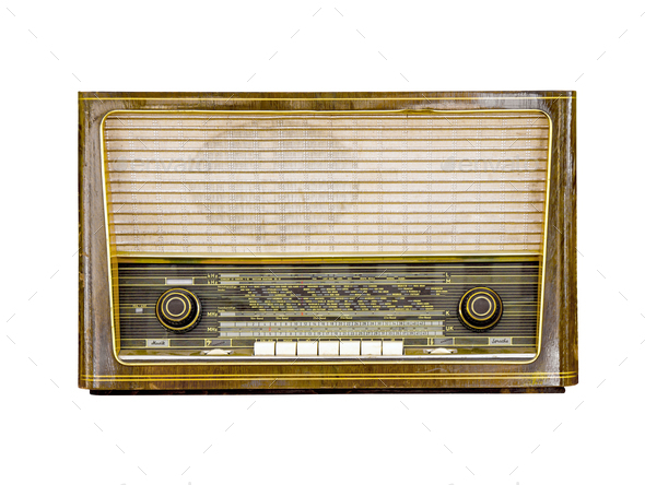 Vintage radio isolated on white background Stock Photo by Cebas | PhotoDune