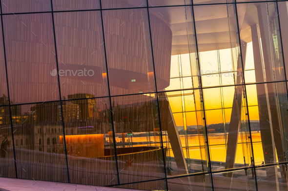 Oslo Opera House building at sunset Stock Photo by collab_media | PhotoDune