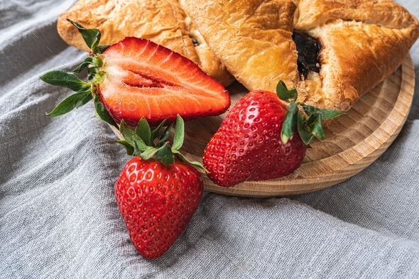 Austrian puff pastry kolashen with berry strawberry filling Stock Photo ...