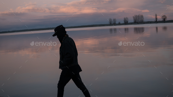 Human silhouette on the sunset Stock Photo by kirillvasilevcom | PhotoDune