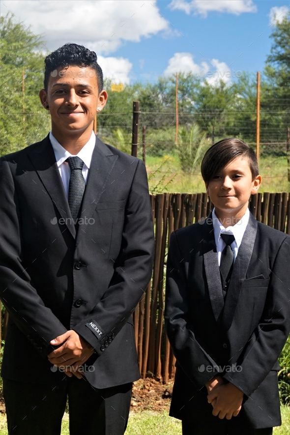 Boys, friends, Kids, Formal, Party, Siblings Stock Photo by carolinapava