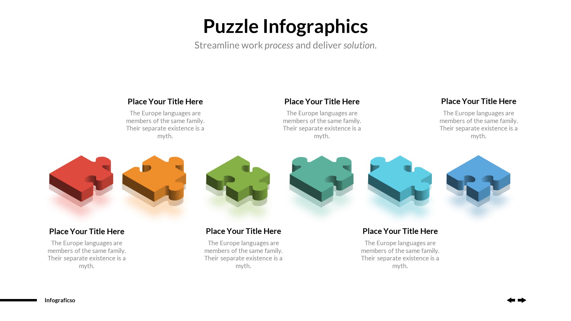 Business Puzzles Infographics PowerPoint Template, Presentation Templates