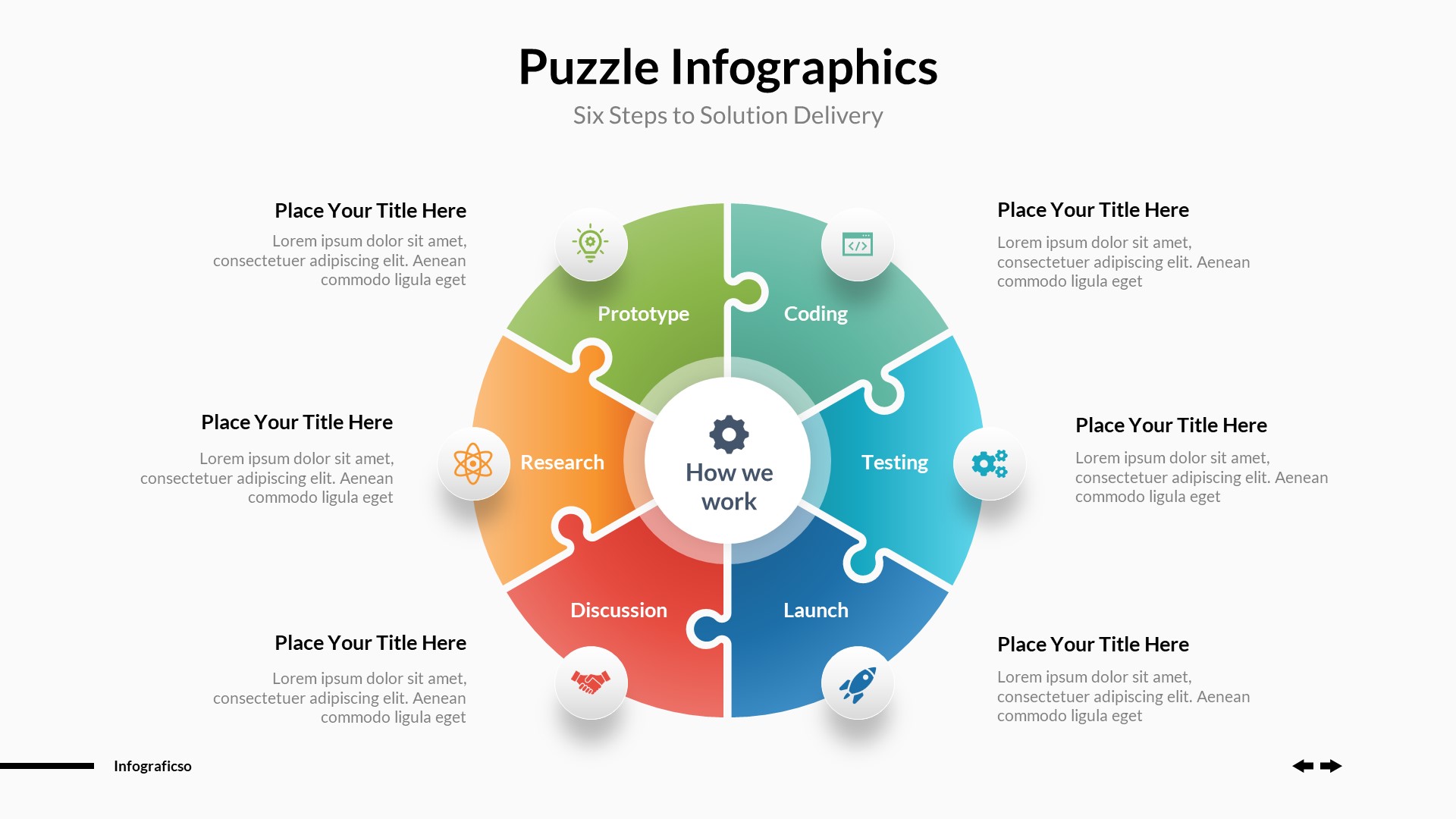 Business Puzzles Infographics PowerPoint Template, Presentation Templates