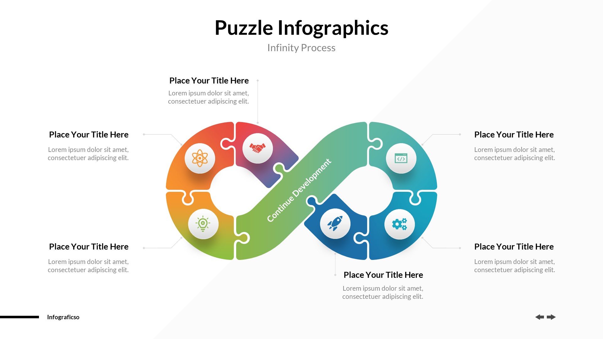 Business Puzzles Infographics PowerPoint Template, Presentation Templates