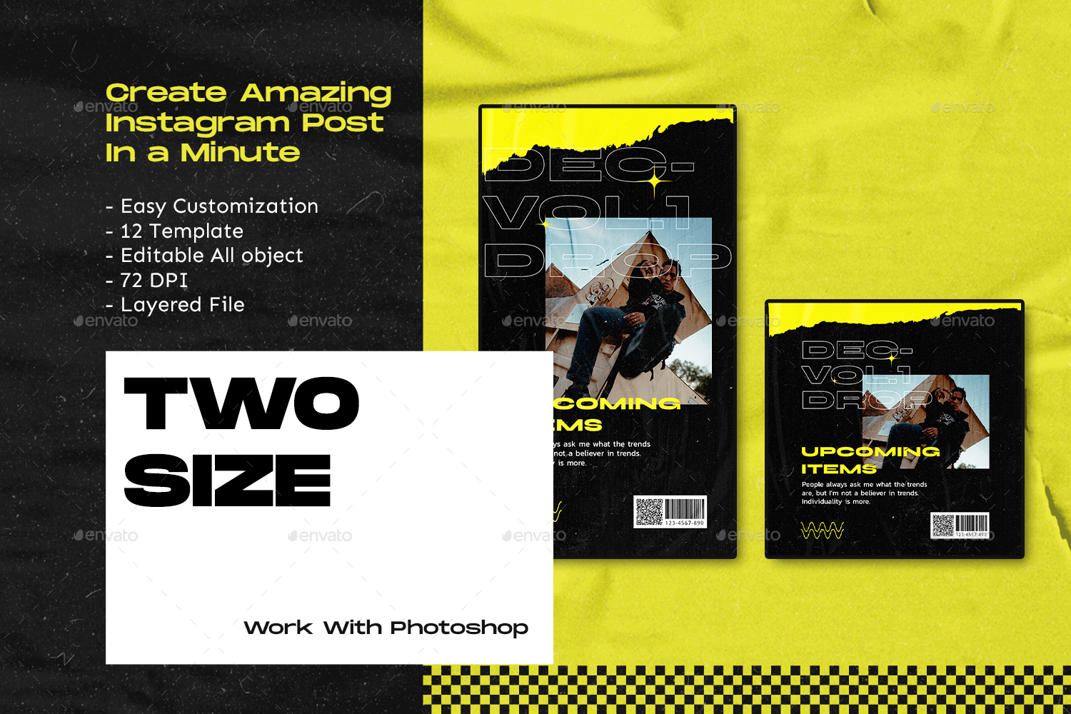 Yero Neon Streetwear Instagram Template, Web Elements | GraphicRiver
