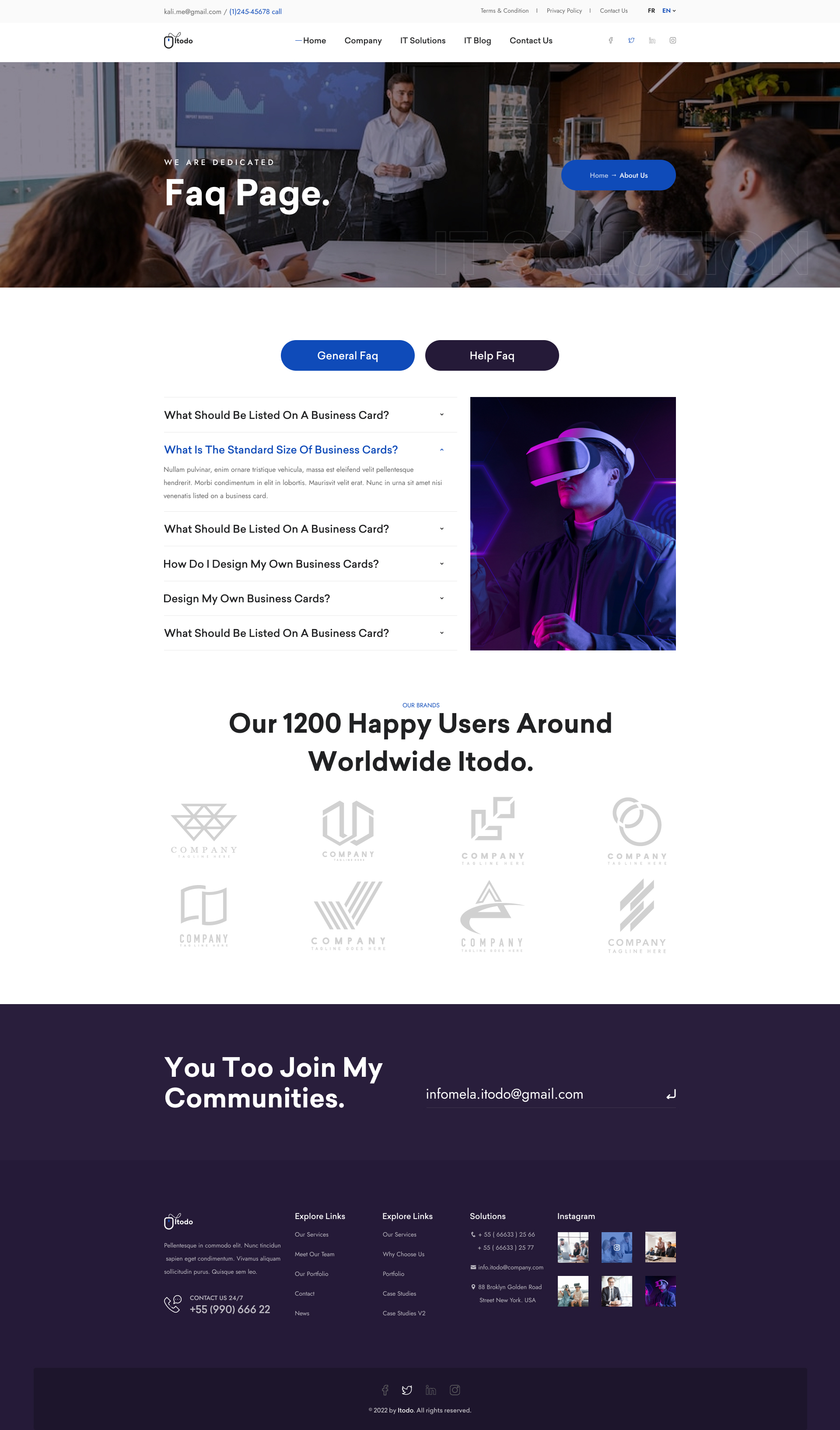 Itodo - IT solutions & services company Figma Template by creativemela