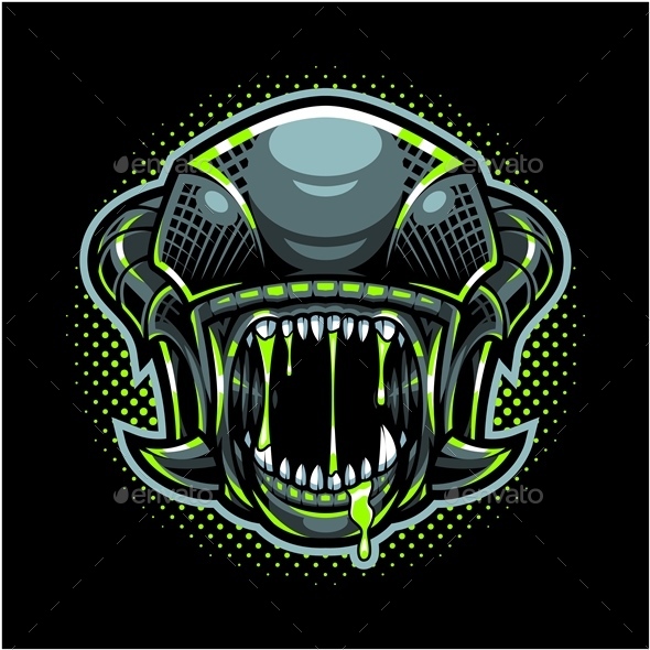 The Aliens Head Mascot, Vectors | GraphicRiver