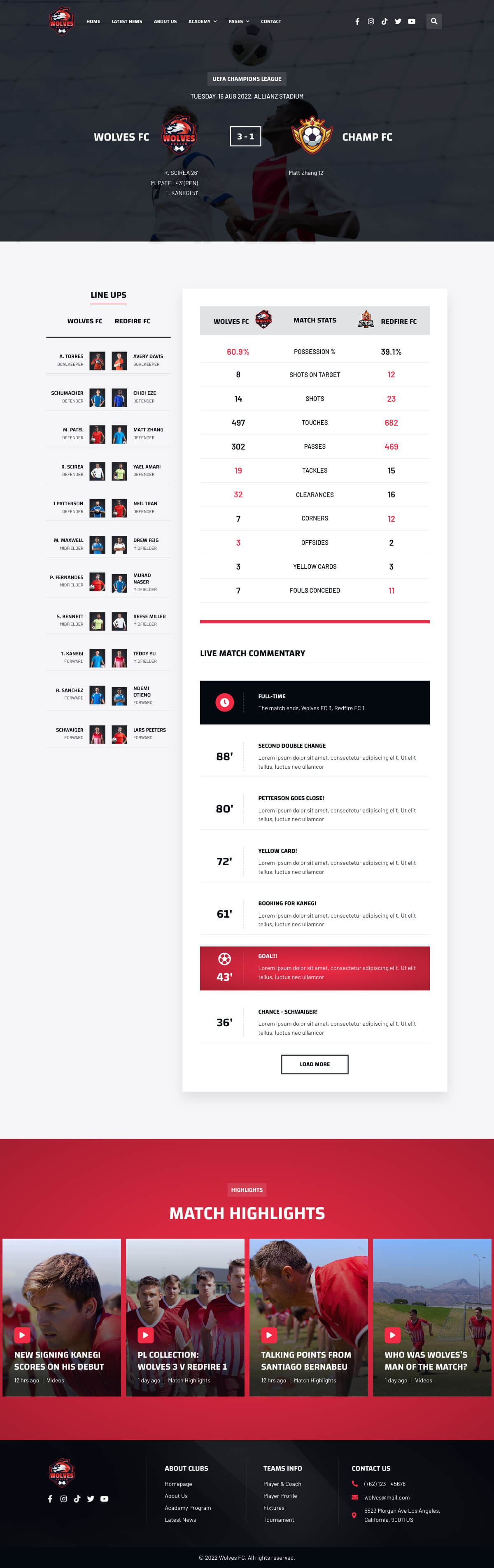Wolves - Football Team & Sports Club Elementor Pro Template Kit by tokomoo