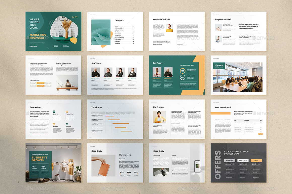 Proposal | Ms Word & InDesign, Print Templates | GraphicRiver
