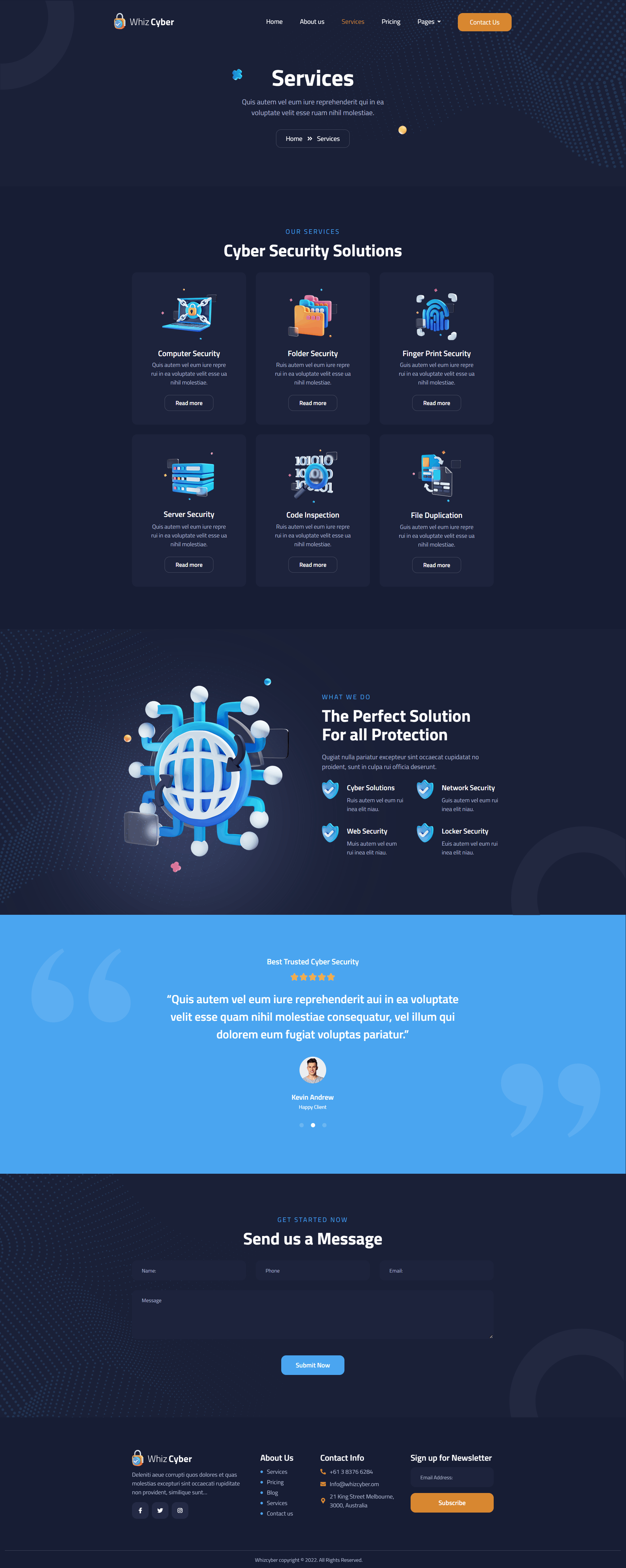 WhizCyber - Cyber Security Elementor Template Kit by designingmedia