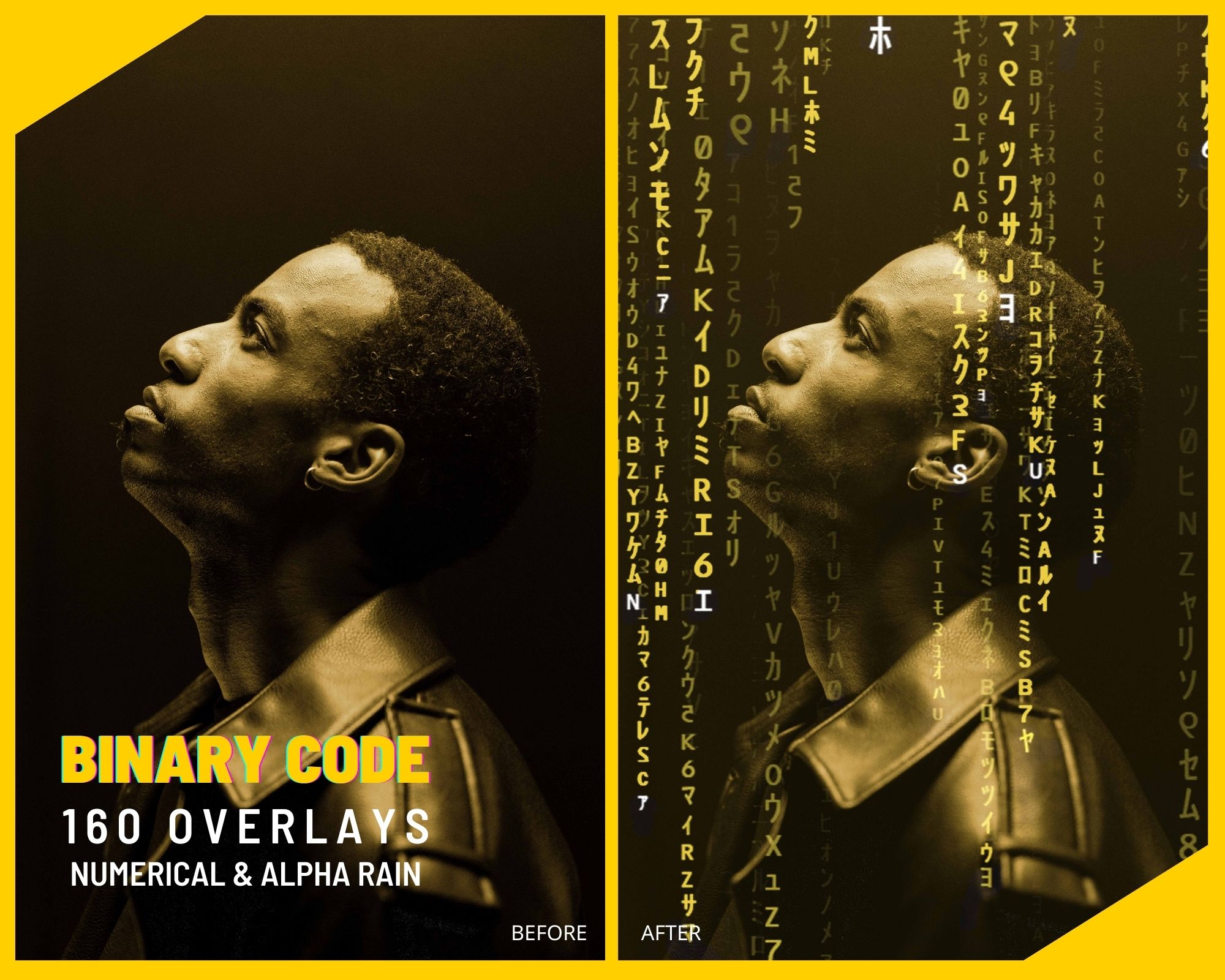 Binary Code - Numerical & Alpha Rain,Overlays., Add-ons | GraphicRiver