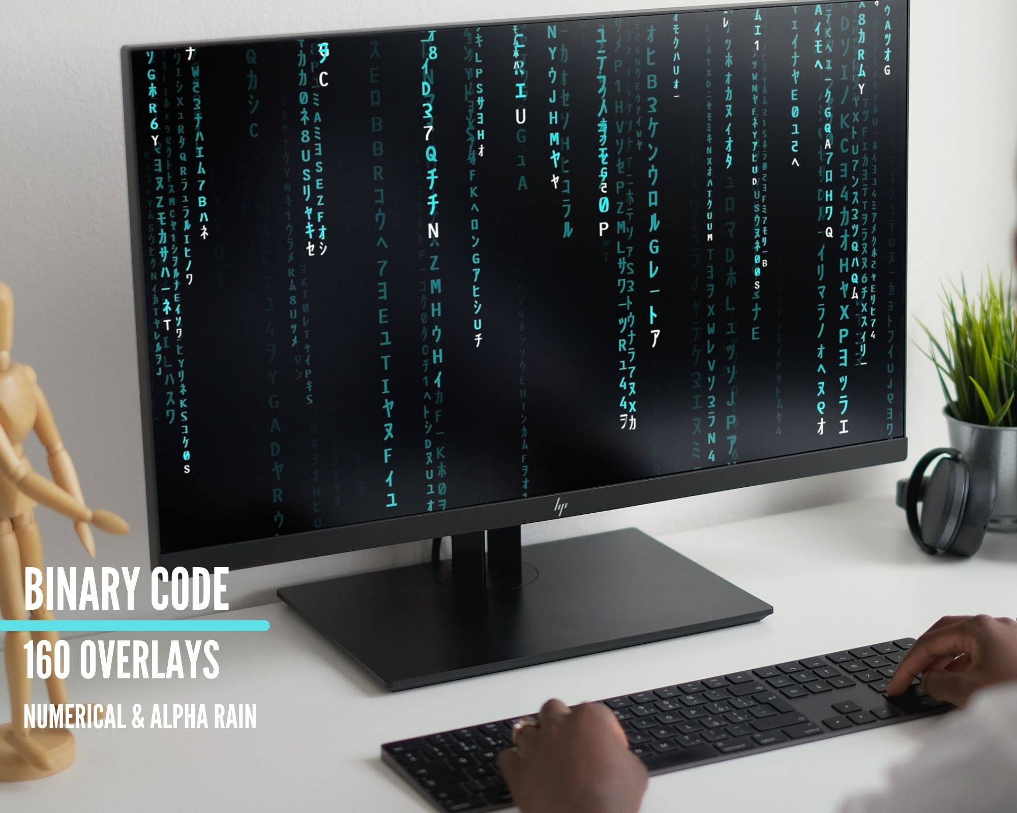 Binary Code - Numerical & Alpha Rain,Overlays., Add-ons | GraphicRiver