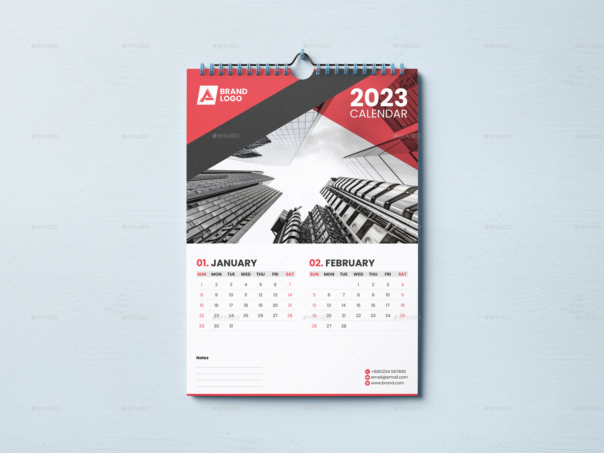 Company Wall Calendar Template, Print Templates | GraphicRiver