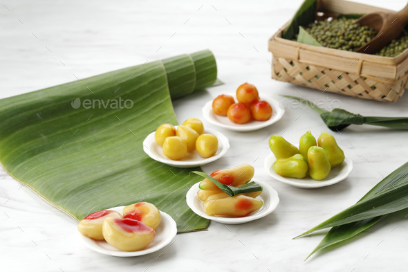 Kue Ku Buah Indonesia, Kanoom Look Choup Stock Photo by ikadapurhangus