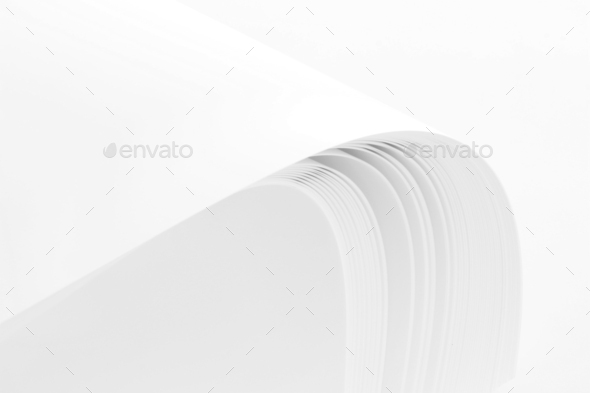 A4 blank paper stack with soft shadows isolated on white background ...