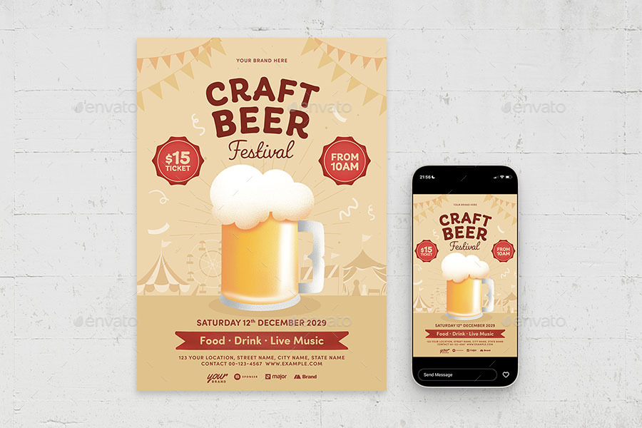 Beer Flyer Template, Print Templates | GraphicRiver