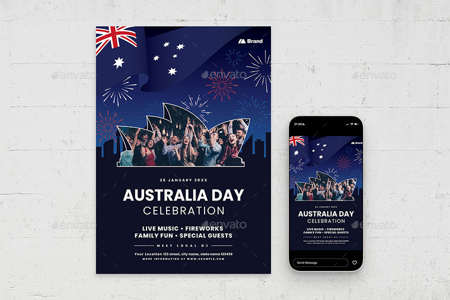 Australia Day Flyer Template, Print Templates | GraphicRiver