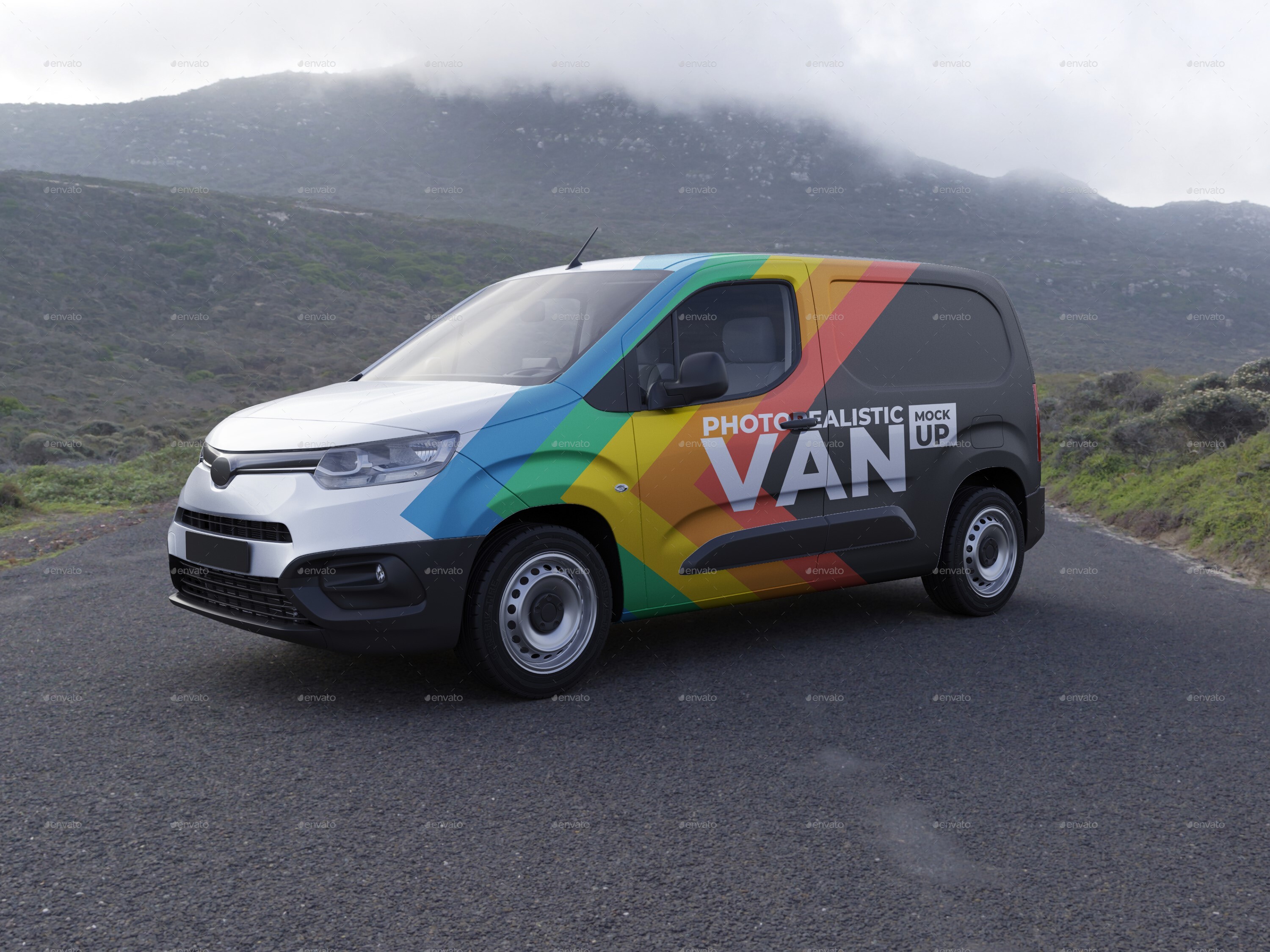 Realistic Van Mock Up, Graphics | GraphicRiver