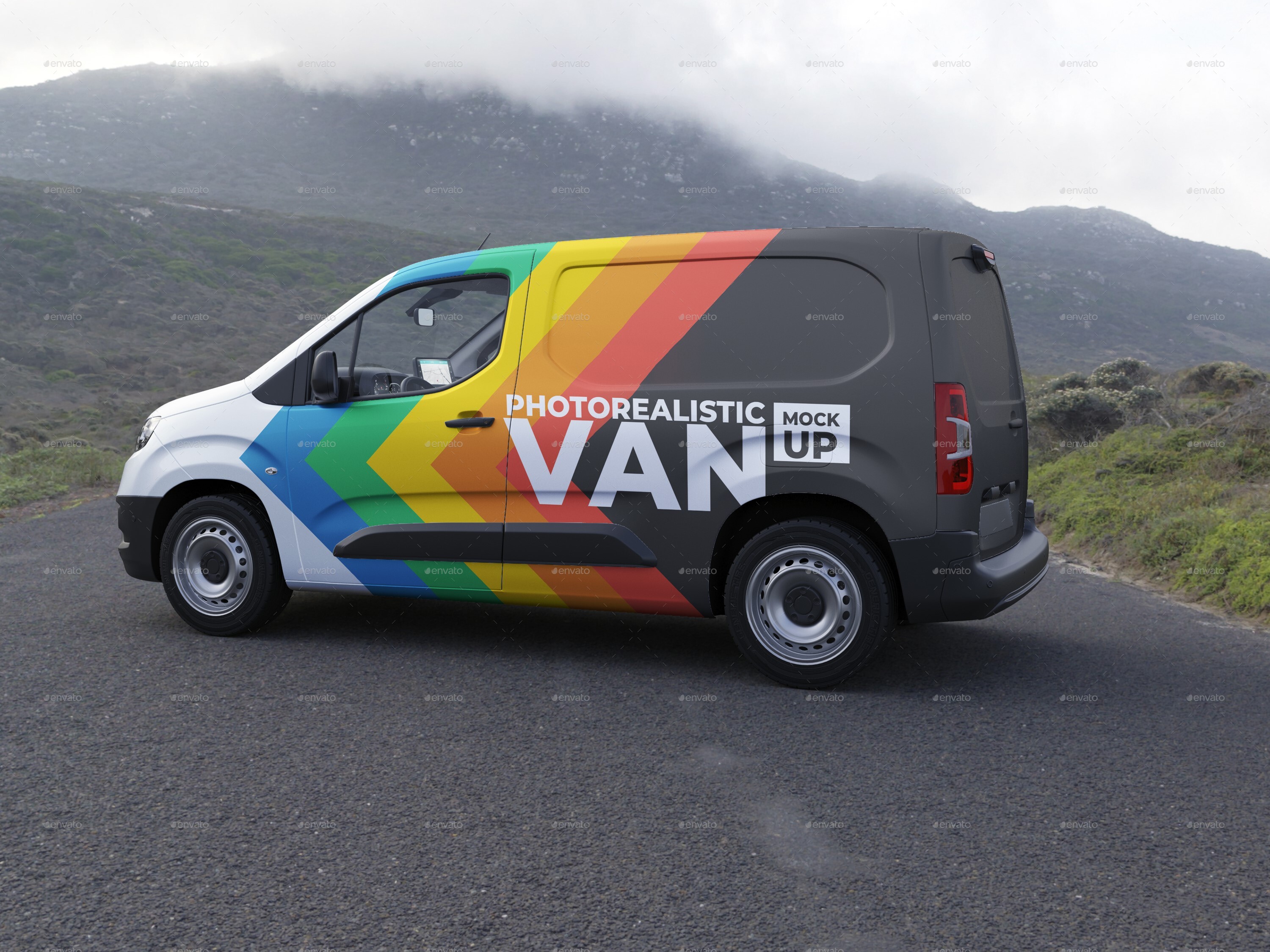 Realistic Van Mock Up, Graphics | GraphicRiver