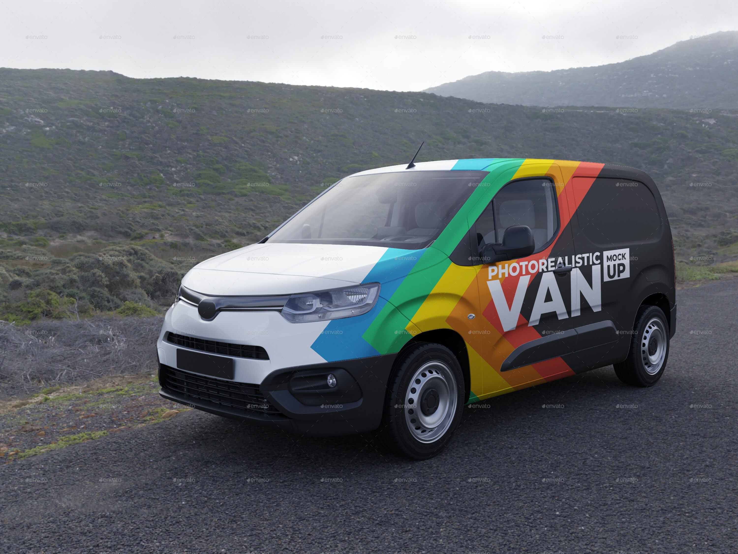 Realistic Van Mock Up, Graphics | GraphicRiver