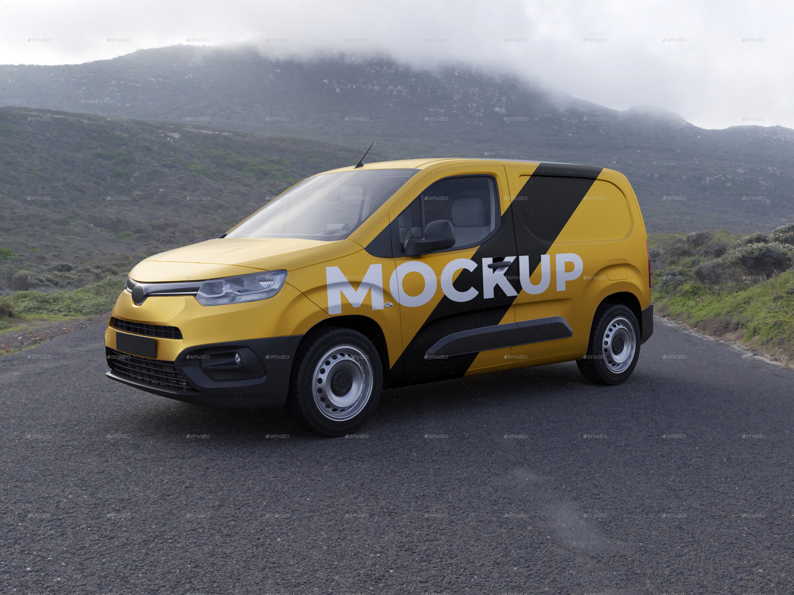 Realistic Van Mock Up, Graphics | GraphicRiver