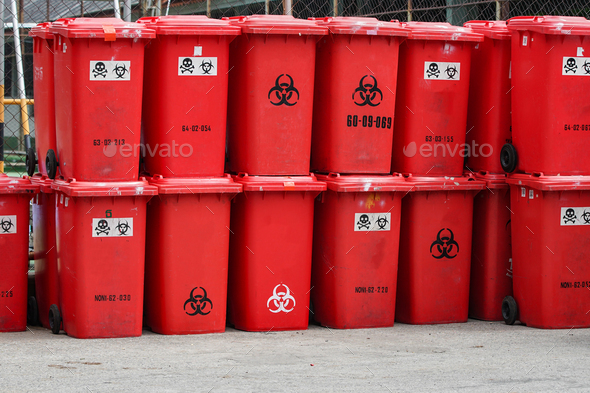 Medical Waste Red Plastic Waste Bins Stock Photo by FoToArtist_1 ...