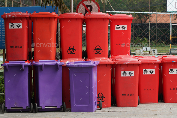 Medical Waste Red Plastic Waste Bins Stock Photo by FoToArtist_1 ...