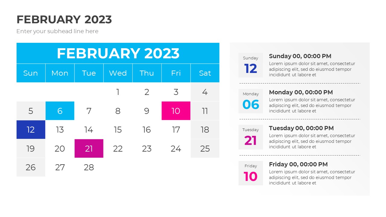 Calendar 2023 PowerPoint Template Design, Presentation Templates ...