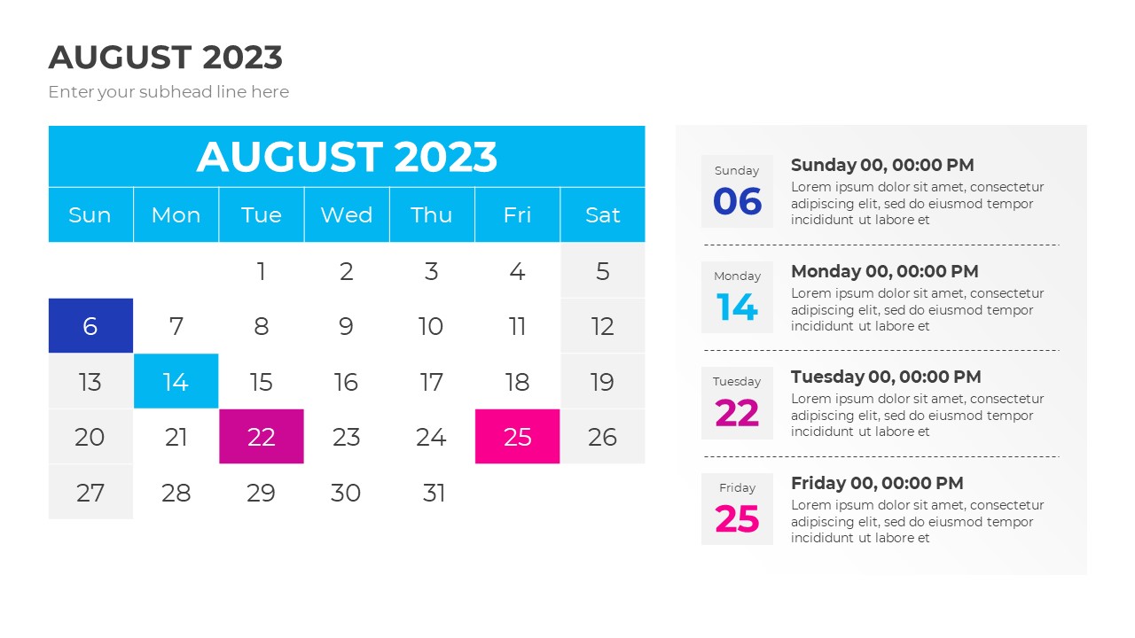 Calendar 2023 PowerPoint Template Design, Presentation Templates ...