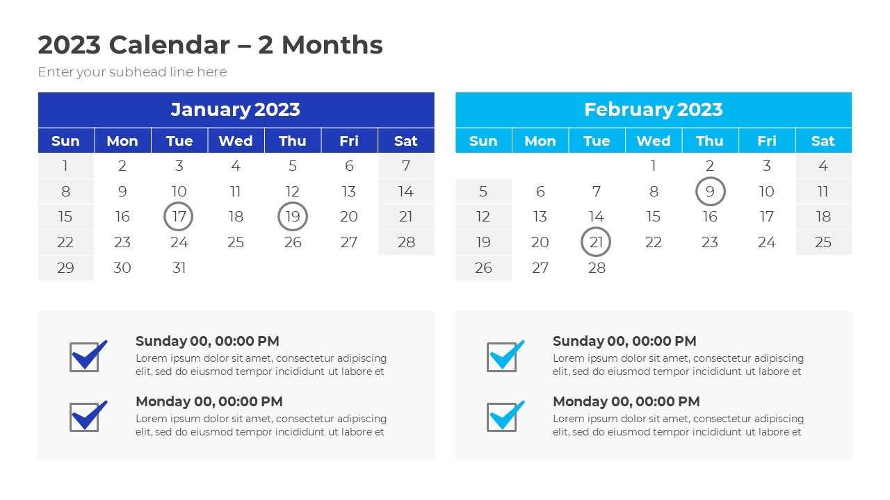 Calendar 2023 PowerPoint Template Design, Presentation Templates ...