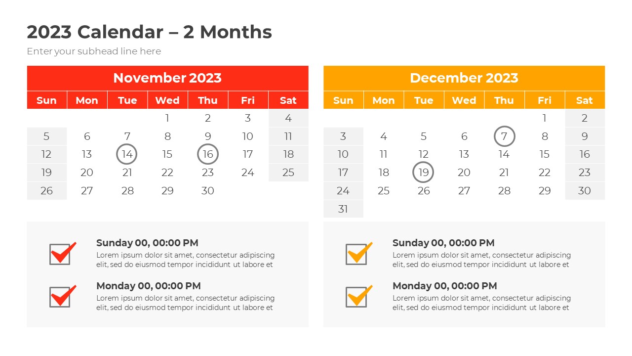 Calendar 2023 PowerPoint Template Design, Presentation Templates ...