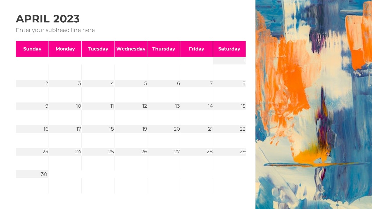 Calendar 2023 PowerPoint Template Design, Presentation Templates ...