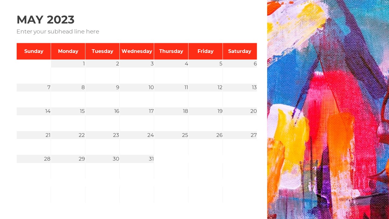 Calendar 2023 PowerPoint Template Design, Presentation Templates ...