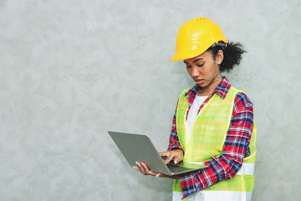 Portrait of professional young black woman civil engineer ...