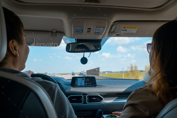 car driving concept vie from inside Stock Photo by petruninsphotos