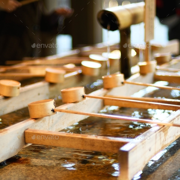traditional cultural washing hands japanese temple shinto shrine ...