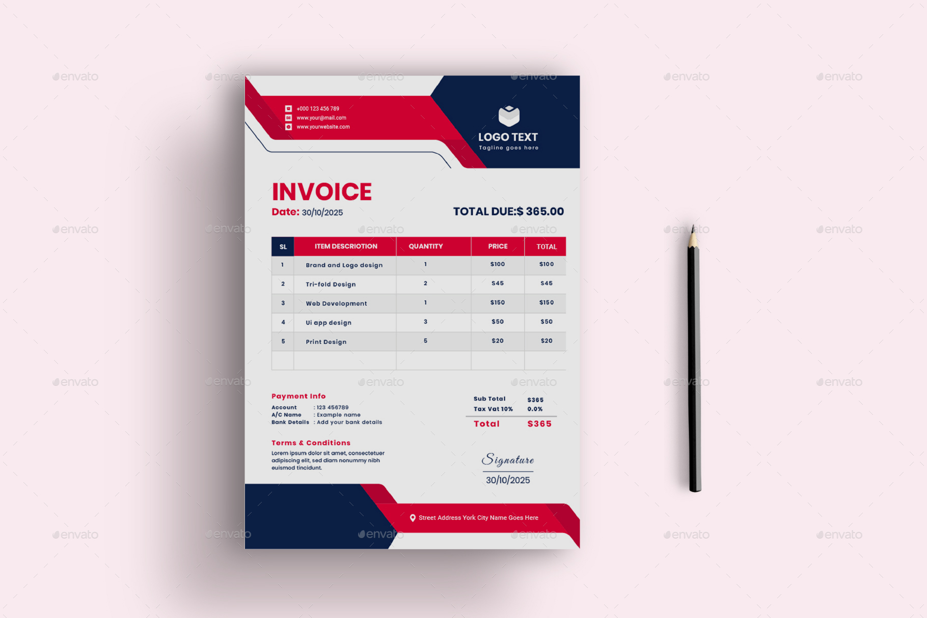 Letterhead & Invoice Template, Print Templates | GraphicRiver