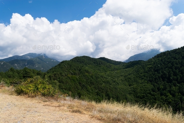 The mountains. Wonderful view of the mountain range in Olympus Greek ...