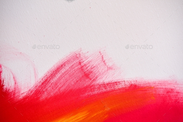 Red and pink color oil painting texture. Stripes of paint from a ...