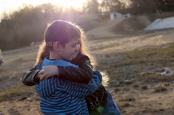 Little boy and girl hug Stock Photo by Oksana_maur | PhotoDune