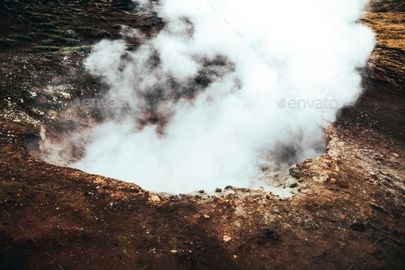 Geothermal Steam Coming Out of a Boiling Hot Spring in Smokey Valley ...