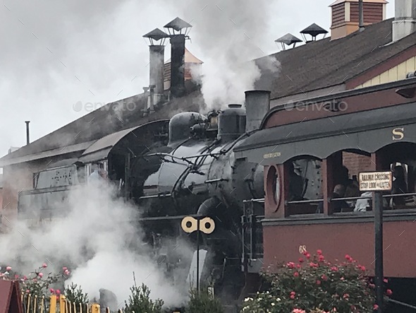 Steam engine pulling out of station Stock Photo by kane251 | PhotoDune