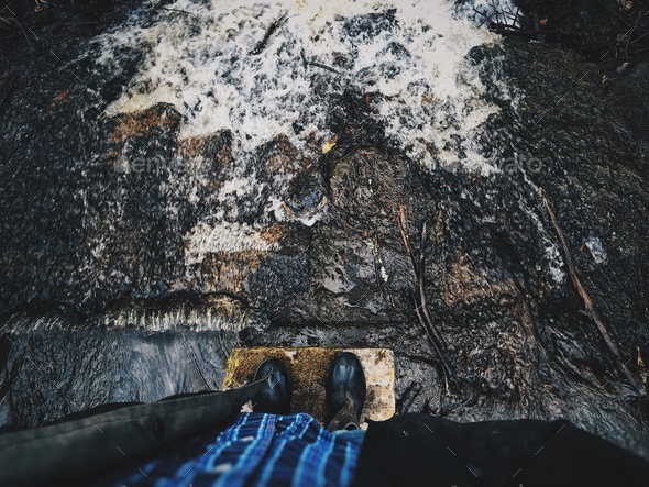 Standing on top of a waterdall Stock Photo by jason_storer | PhotoDune