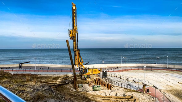 Piling on the boardwalk, construction . Stock Photo by Yashik7777 ...
