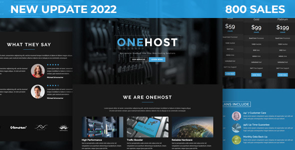 Onehost - One Page Hosting Bootstrap 5 Website Template by designesia
